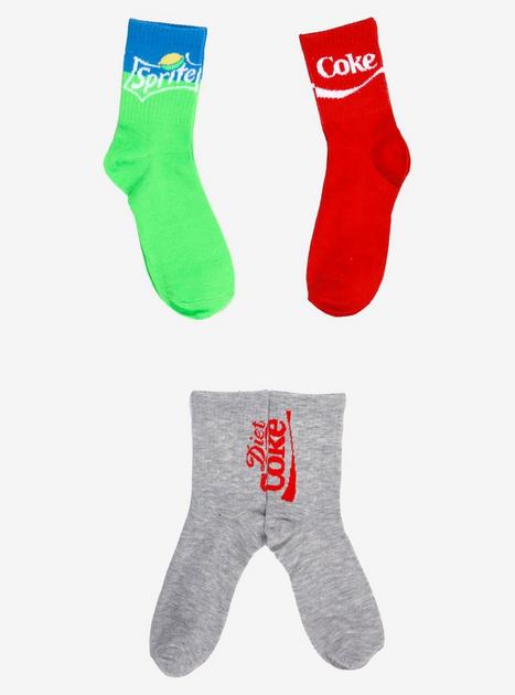 Coca-Cola Soft Drinks Trio Crew Socks 3 Pair | Hot Topic