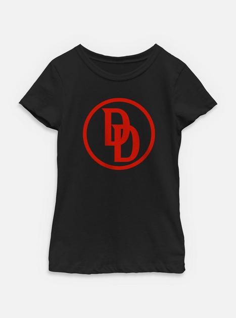 Marvel Daredevil: Born Again Red Monogram Logo Youth Girls T-Shirt ...