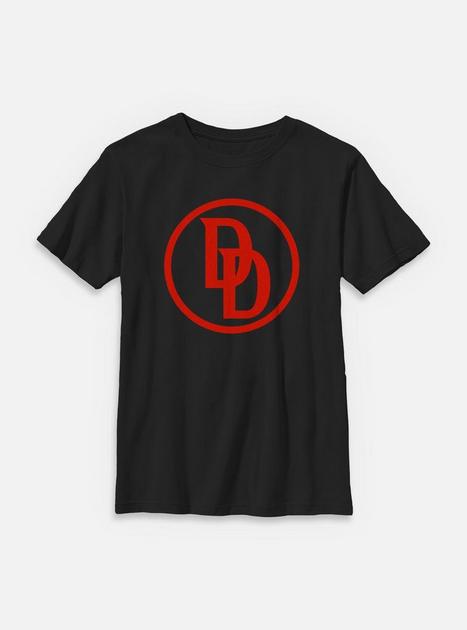 Marvel Daredevil: Born Again Red Monogram Logo Youth T-Shirt - BLACK ...