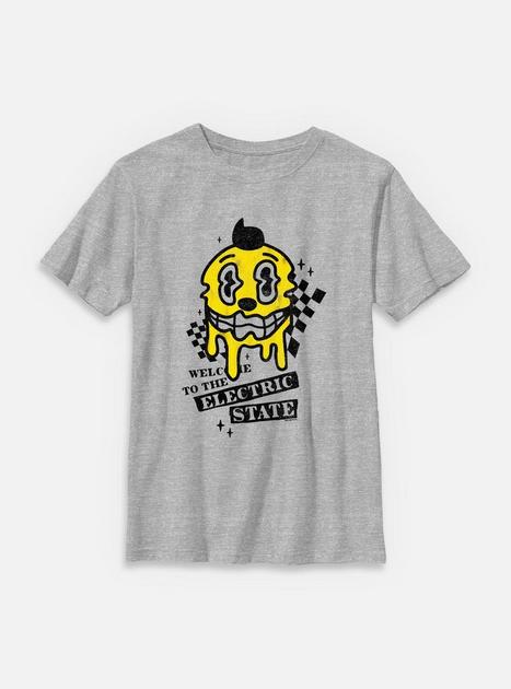 The Electric State Kid Cosmo Checkered Drip Youth T-Shirt - GREY | BoxLunch