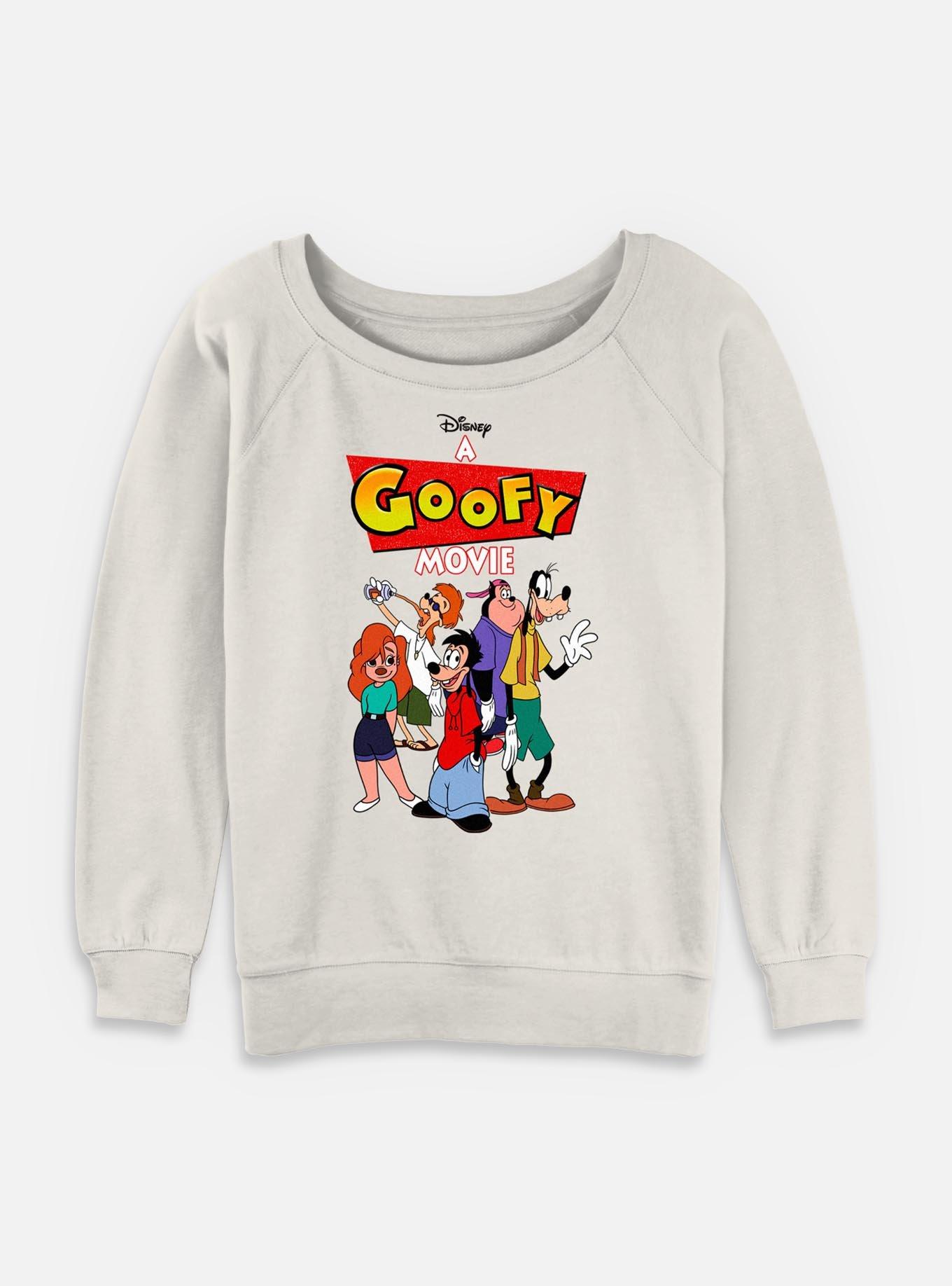 Disney Goofy Logo Group Womens Slouchy Sweatshirt - BEIGETAN | BoxLunch