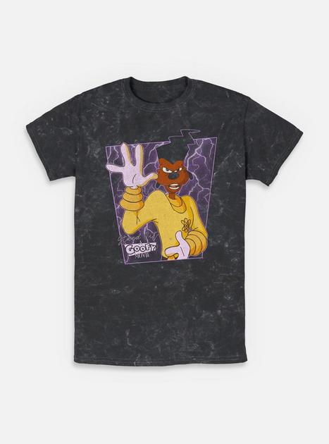 Disney Goofy Powerline Portrait Mineral Wash T-Shirt - BLACK | BoxLunch