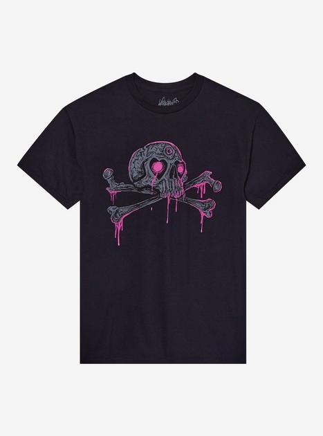 Pink & Grey Dripping Skull T-Shirt By Vertebrae33 | Hot Topic