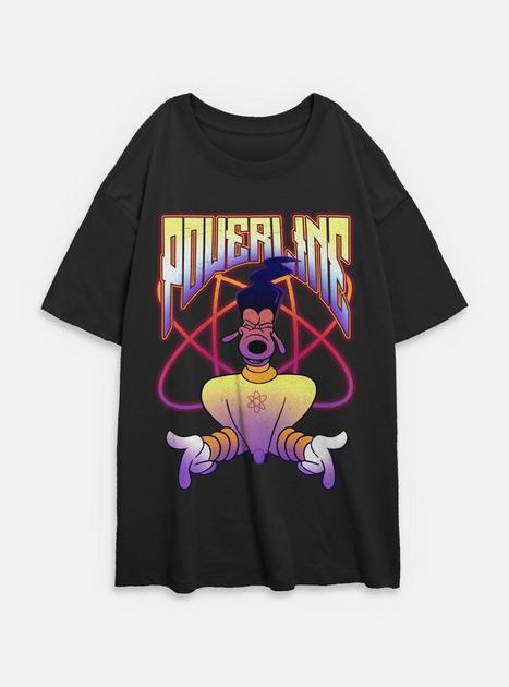 Disney Goofy Powerline Jam Womens Oversized T-Shirt - BLACK | BoxLunch