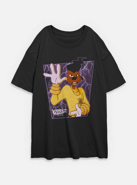 Disney Goofy Powerline Portrait Womens Oversized T-Shirt - BLACK | BoxLunch