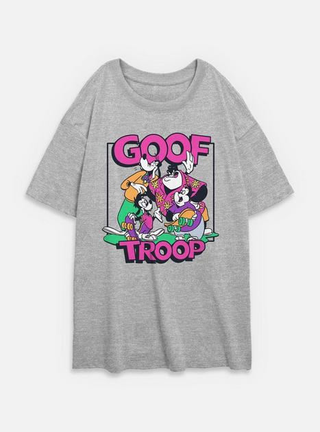 Disney Goofy Goof Troop Womens Oversized T-Shirt - GREY | BoxLunch