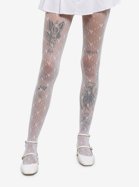 Leg Avenue White Argyle Heart Fishnet Tights | Hot Topic