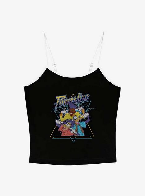 Disney A Goofy Movie Powerline Goof Group Girls Cami Tank - BLACK | Hot ...