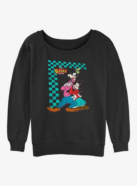 Disney A Goofy Movie Goofy And Max Girls Slouchy Sweatshirt - BLACK ...
