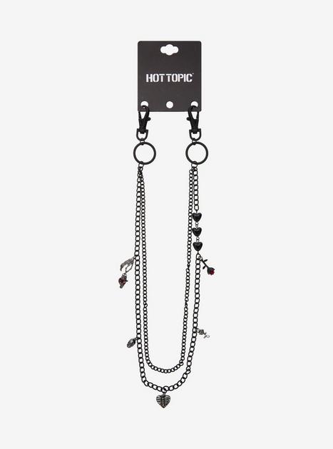 Skeleton Rose 18 Inch & 20 Inch Double Wallet Chain | Hot Topic