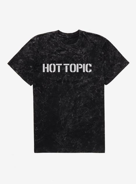Hot Topic Stencil Logo Mineral Wash T-Shirt - BLACK | Hot Topic