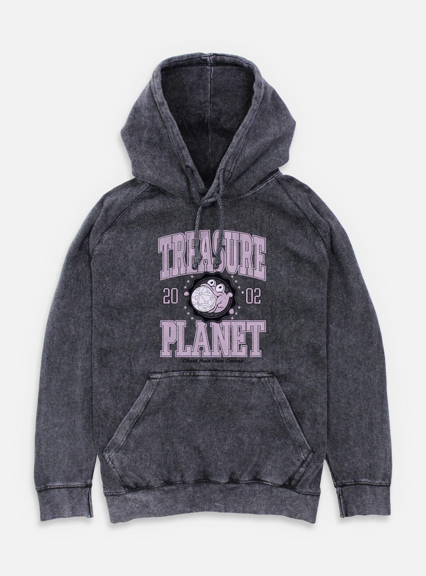Disney Treasure Planet Treasure Planet Morph Collegiate Mineral Wash Hoodie - BLACK | BoxLunch