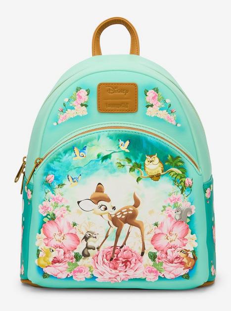 Loungefly Disney Bambi Floral Turquoise Mini Backpack | Hot Topic