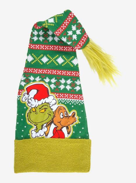 Dr. Seuss How The Grinch Stole Christmas Fair Isle Santa Hat | Hot Topic