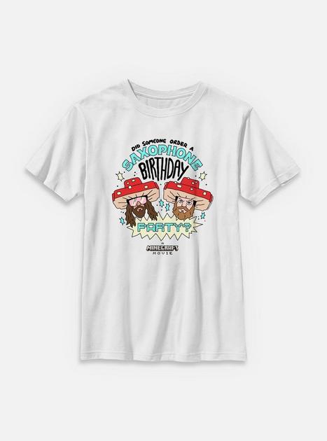 A Minecraft Movie Saxophone Birthday Youth T-Shirt - WHITE | BoxLunch