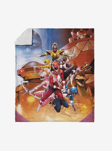 Mighty Morphin Power Rangers Vintage Rangers Silk Touch Sherpa Throw ...