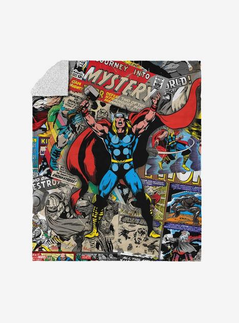 Marvel Thor Comic Silk Touch Sherpa Throw Blanket | Hot Topic