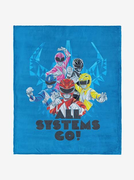 Mighty Morphin Power Rangers All Systems Go 40x50" Silk Touch Throw ...
