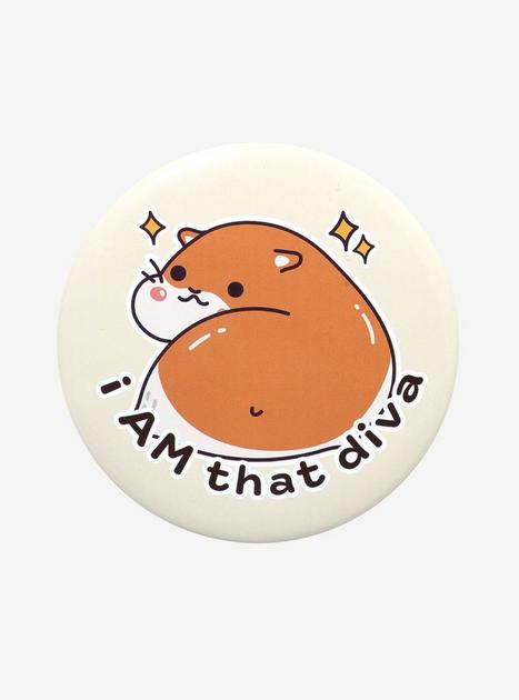 Hamster Diva 3 Inch Button | Hot Topic