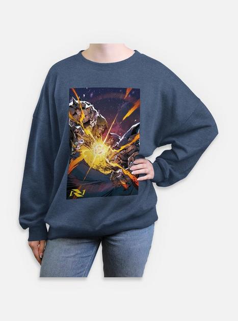 Marvel Rivals Final Fight Womens Oversized Sweatshirt - BLUE | BoxLunch