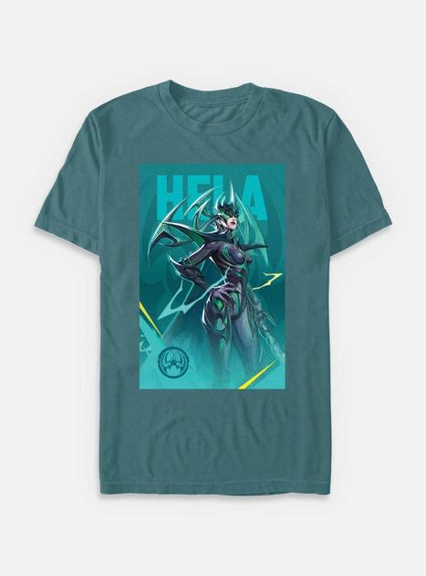 Marvel Rivals Hela Pose Garment Dye T-Shirt - BLUE | BoxLunch