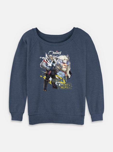 Marvel Rivals Mighty Thor Womens Slouchy Sweatshirt - BLUE | BoxLunch