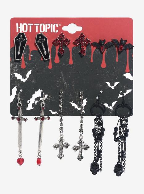 Dagger Bat Cross Earring Set | Hot Topic