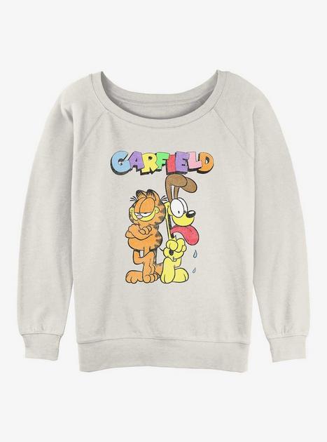 Garfield And Odie Girls Slouchy Sweatshirt - BEIGETAN | Hot Topic