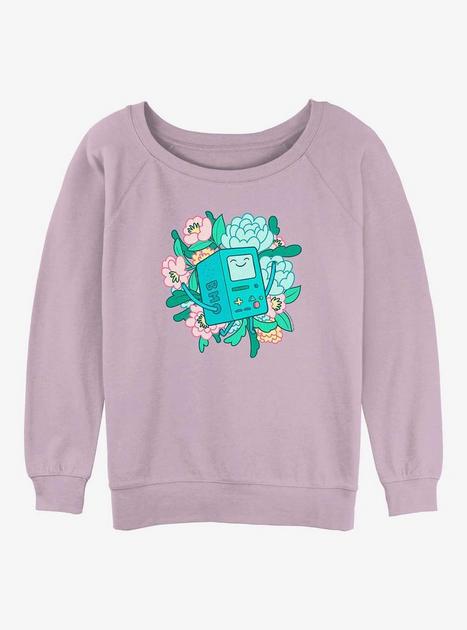 Adventure Time Bmo Flowers Girls Slouchy Sweatshirt - PURPLE | Hot Topic