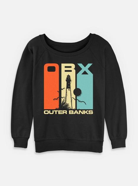 Outer Banks OBX Color Panels Womens Slouchy Sweatshirt - BLACK | BoxLunch