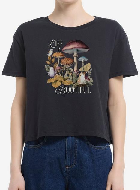Life Is Bootiful Girls Boxy Crop T-Shirt - BLACK | Hot Topic