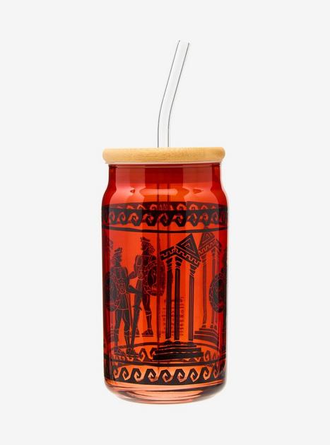 Disney Hercules Greek Art Glass Cup With Straw — BoxLunch Exclusive ...