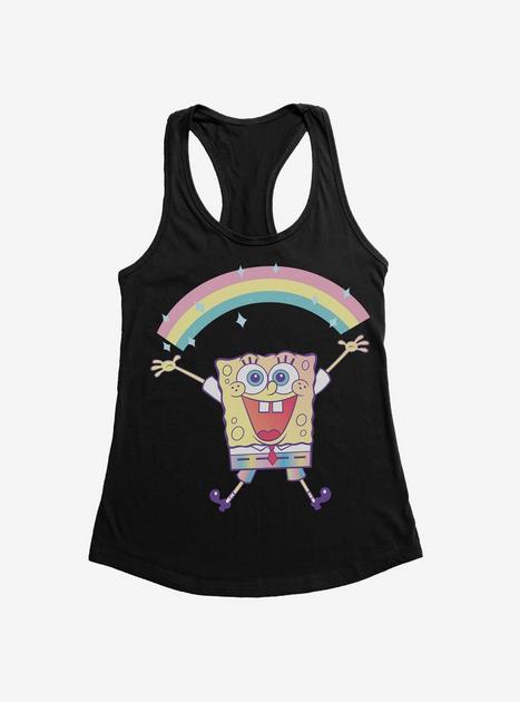 SpongeBob SquarePants Rainbow Sparkle Womens Tank Top - BLACK | BoxLunch