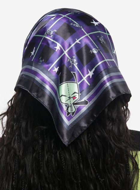 Invader Zim GIR Purple Checker Hair Scarf | Hot Topic
