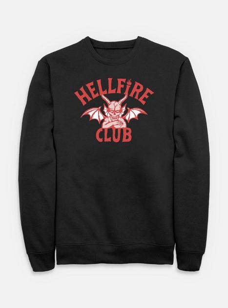 Stranger Things Devil Logo Hellfire Club Sweatshirt - BLACK | BoxLunch
