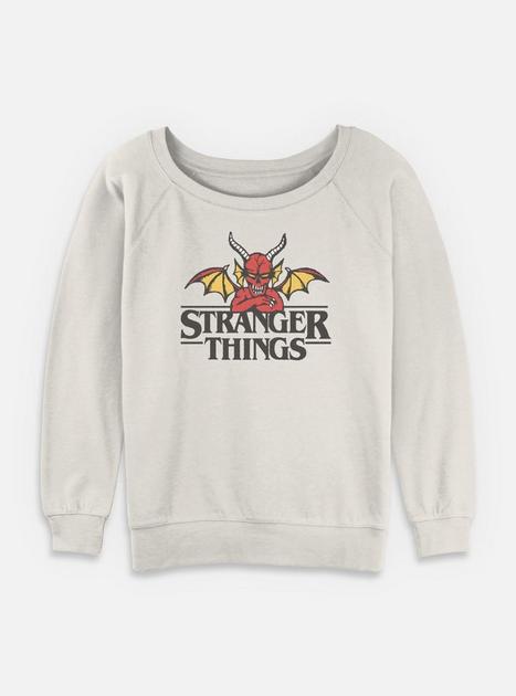 Stranger Things Hellfire Club Devil Logo Womens Slouchy Sweatshirt ...