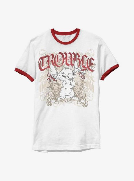 Disney Lilo & Stitch Total Trouble Ringer T-Shirt Hot Topic Exclusive ...