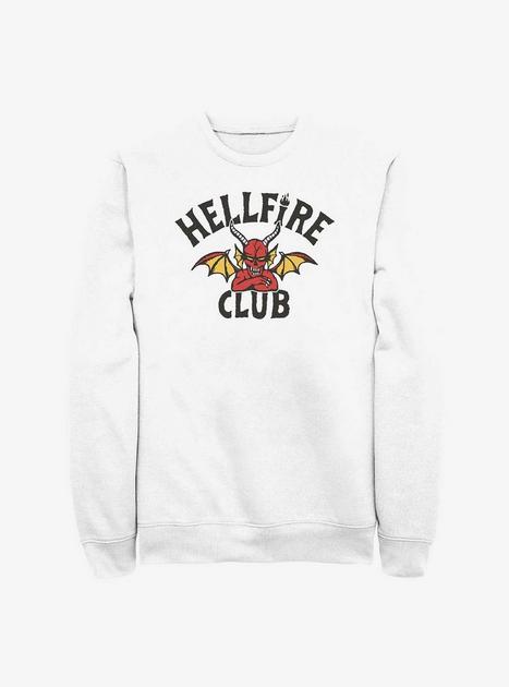 Stranger Things Devil Logo Hellfire Club Sweatshirt - WHITE | Hot Topic
