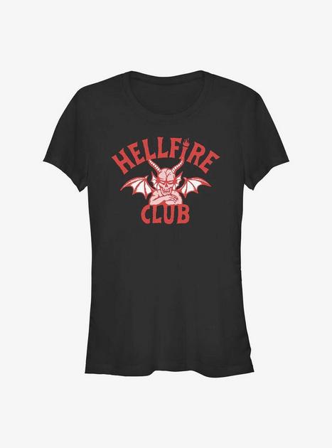 Stranger Things Devil Hellfire Club Logo Girls T-Shirt - BLACK | Hot Topic