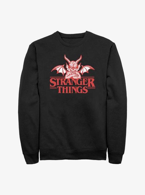 Stranger Things Devil Logo Sweatshirt - BLACK | Hot Topic
