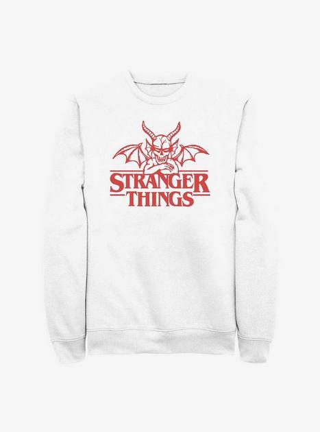 Stranger Things Devil Logo Sweatshirt - WHITE | Hot Topic