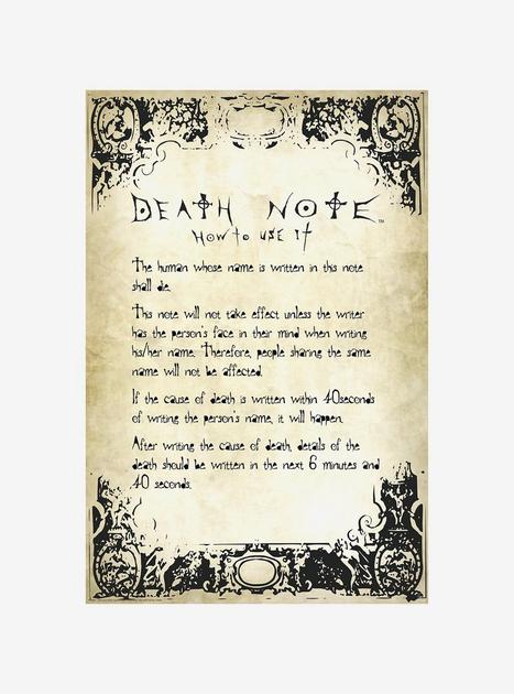 Death Note How To Poster | Hot Topic