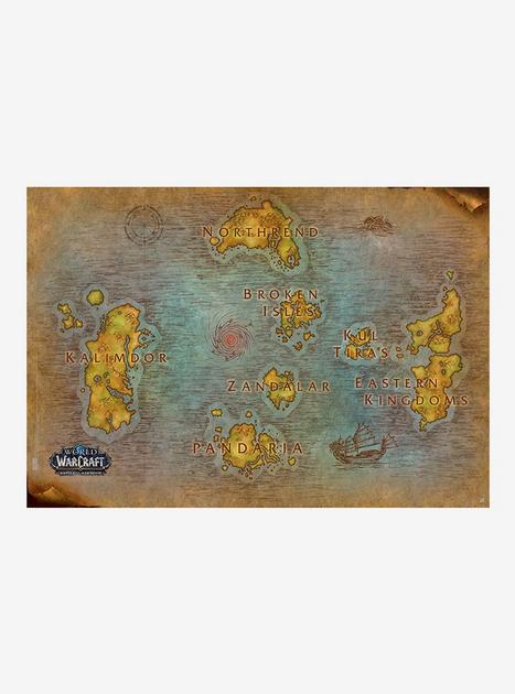 World Of Warcraft Azeroth Map Poster | Hot Topic