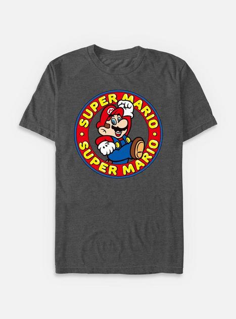 Nintendo Super Mario Circle Logo T-Shirt - GREY | BoxLunch