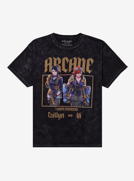Arcane Caitlyn & Vi Piltover Enforcers Dark Wash T-Shirt | Hot Topic