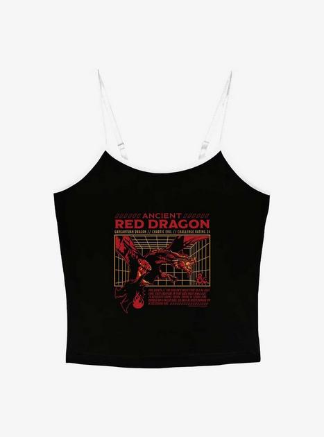 Dungeons & Dragons Red Dragon Stats Girls Cami Tank - BLACK | Hot Topic