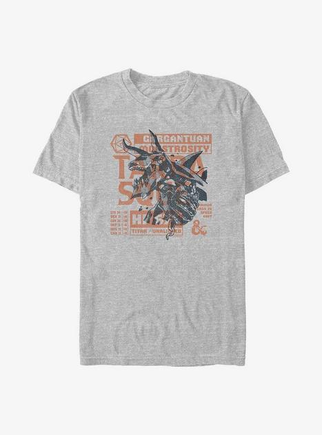 Dungeons & Dragons Terrasque Monster Stats T-Shirt - GREY | Hot Topic