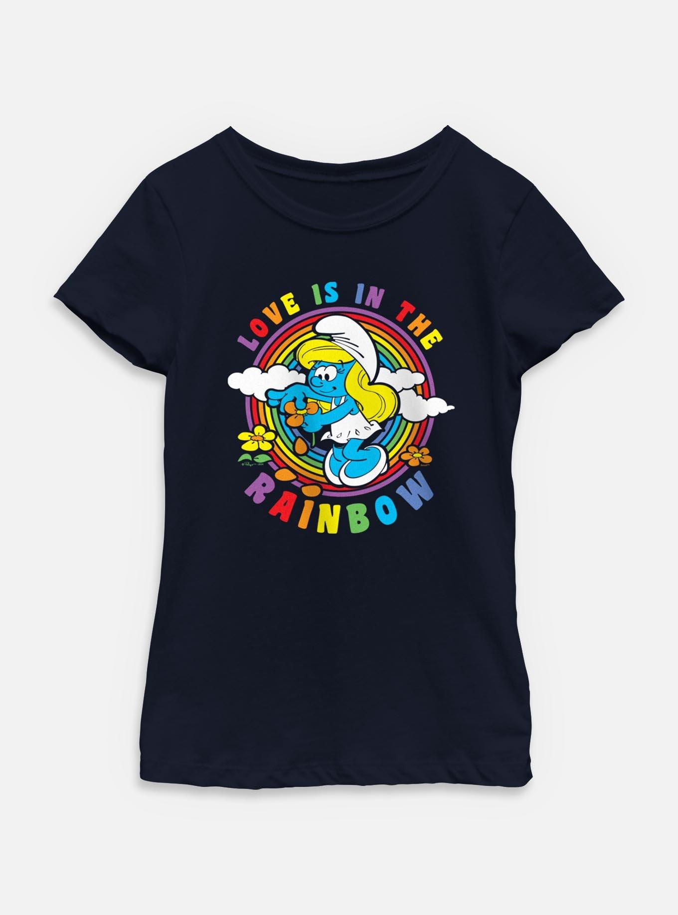 The Smurfs Love Is In The Rainbow Smurfette Youth Girls T-Shirt - BLUE ...