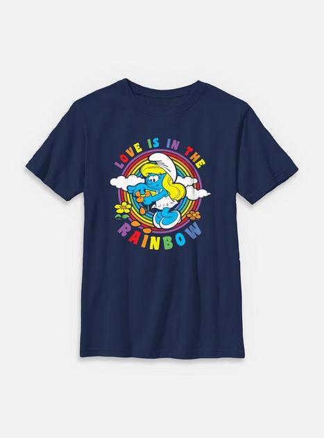 The Smurfs Love Is In The Rainbow Smurfette Youth T-Shirt - BLUE | BoxLunch