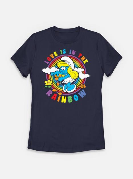 The Smurfs Love Is In The Rainbow Smurfette Womens T-Shirt - BLUE ...